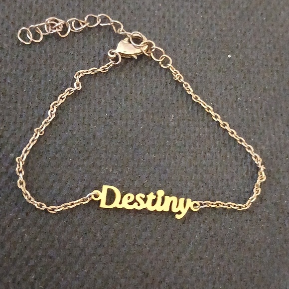Jewelry | Destiny Script Bracelet 6 To 8 Dainty Gold Plated Perfect ...